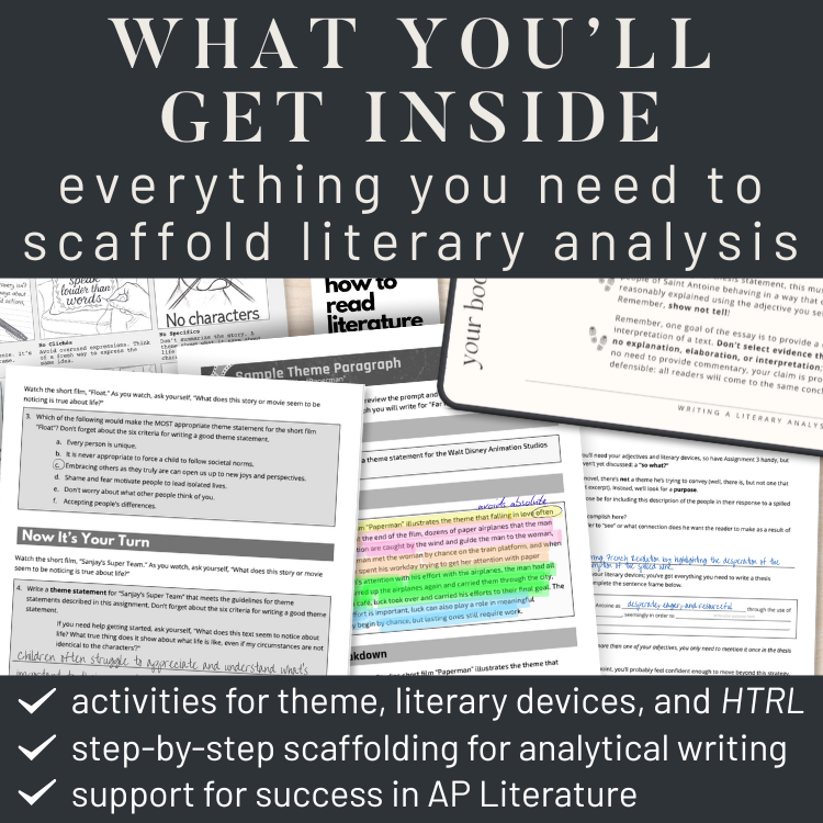 A Full Year Plan for Teaching AP Literature - Three Heads